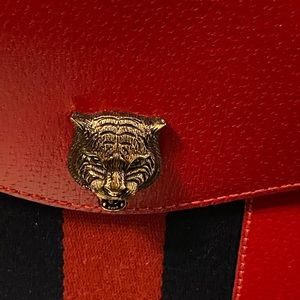 Gucci | Bags | Gucci Leather Shoulder Bag Tiger Head Closure | Poshmark